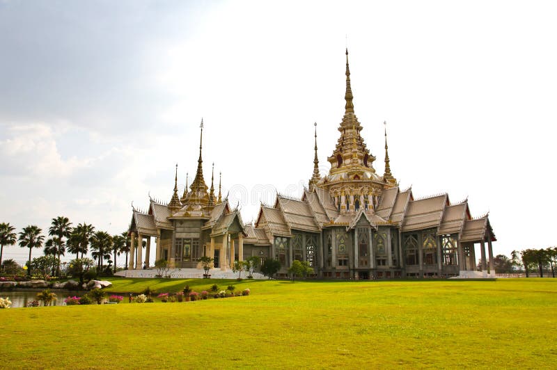 Thai temple stock photo. Image of temple, buddhism, clouds - 24349054