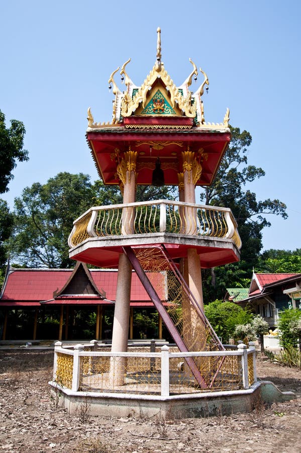 Thai temple bell tower stock photo. Image of colorful - 33790548