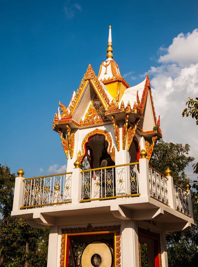 Thai temple bell tower stock image. Image of temple, golden - 34486043