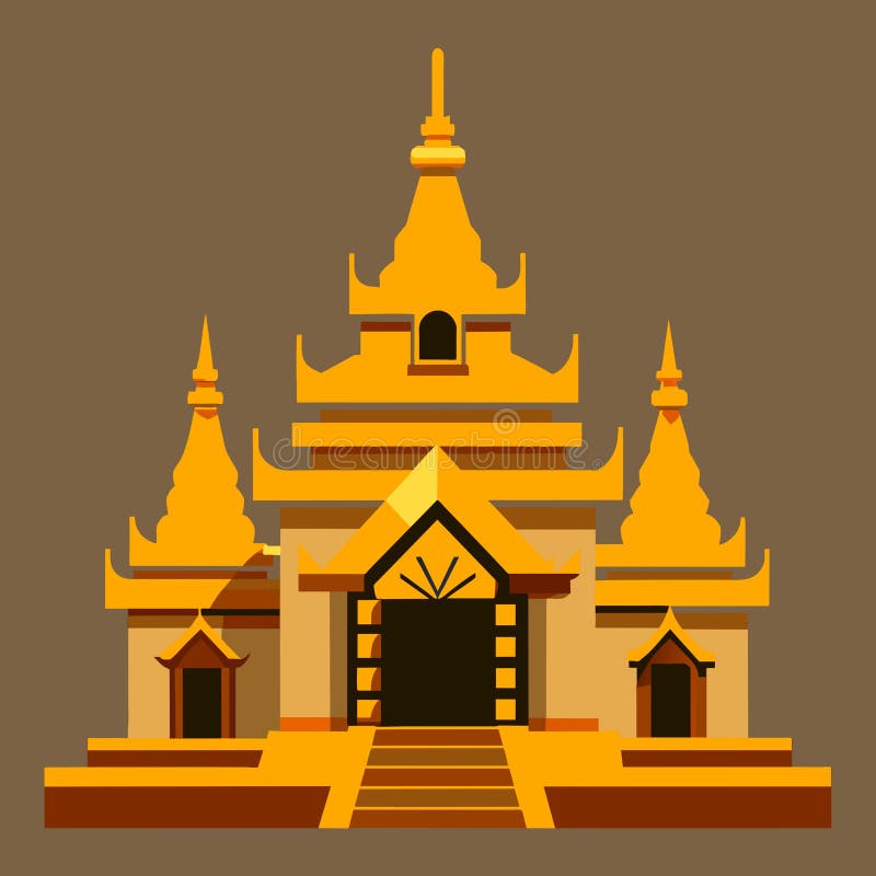 Thai temple building. stock vector. Illustration of travel - 322400080