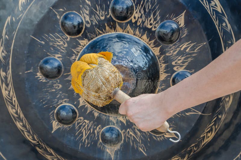 Thai temple gong. stock photo. Image of oriental, metal - 41066794