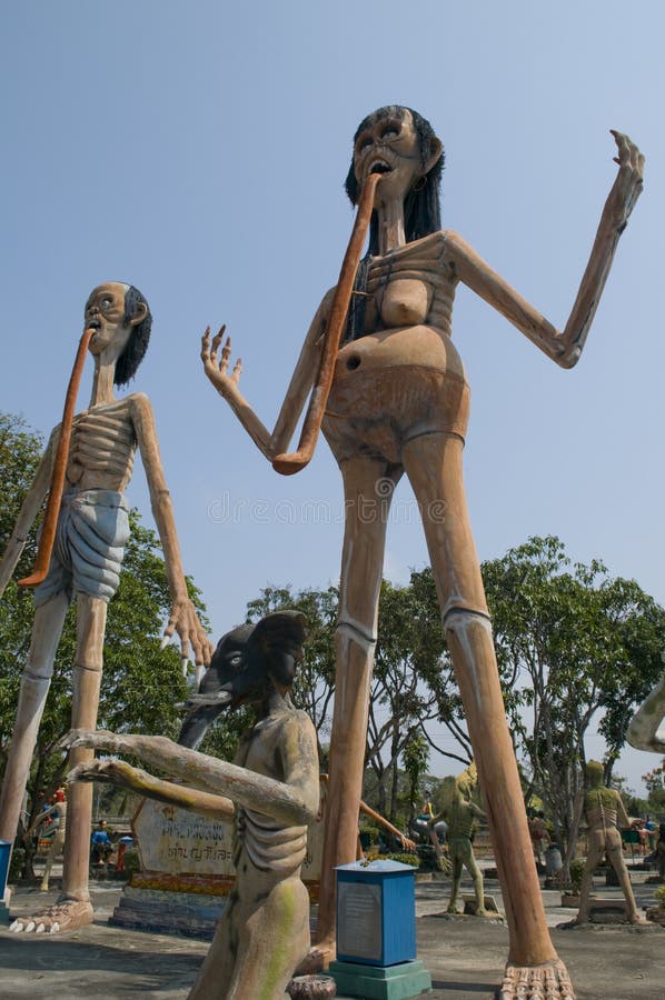 Thai Temple Of A Hell And Paradise. Stock Image - Image of high ...