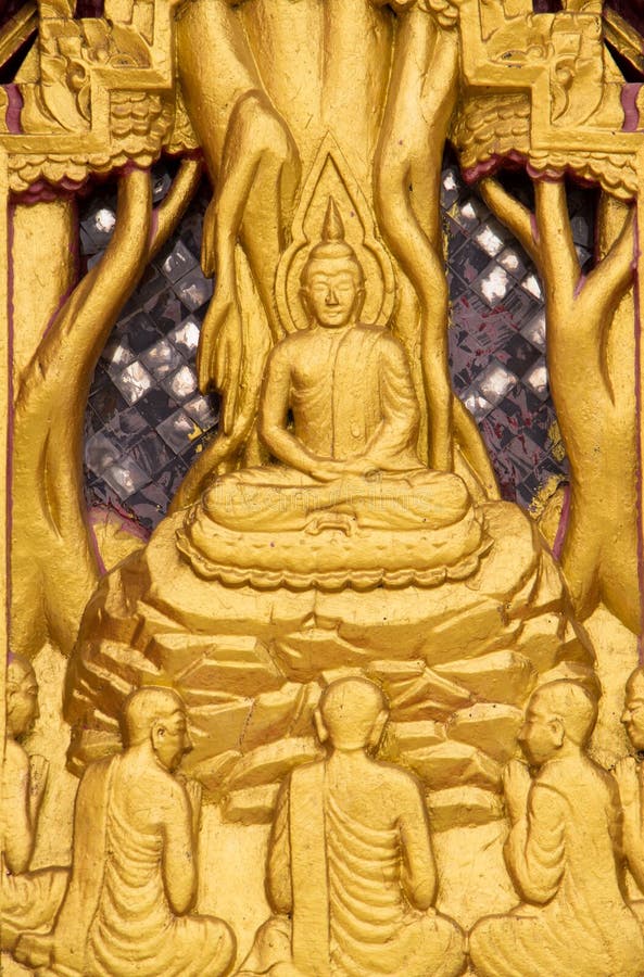 Thai temple murals. stock photo. Image of background - 44157122