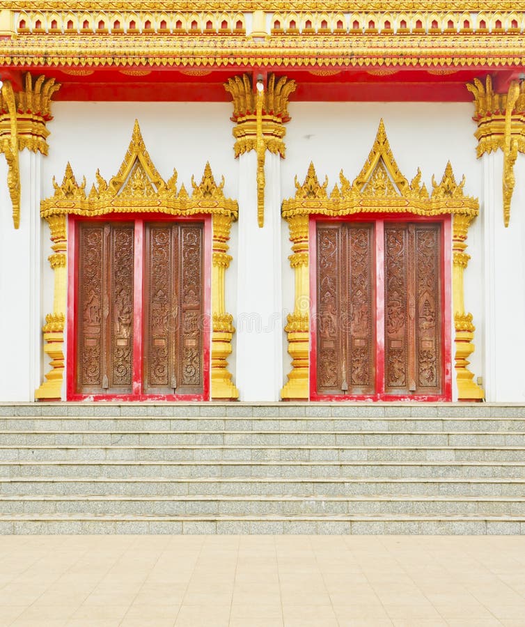 The Guardians on Temple Doors at Wat Phra Sing - Chiang Rai, Thailand ...