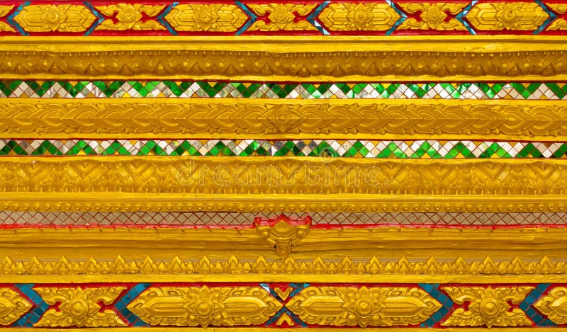 Thai Temple, Wall Thai and Thai Pattern Design on Wall Stock Image ...