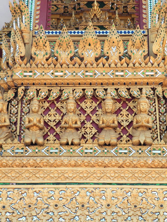 Thai Temple, Wall Thai and Thai Pattern Design on Wall Stock Image ...