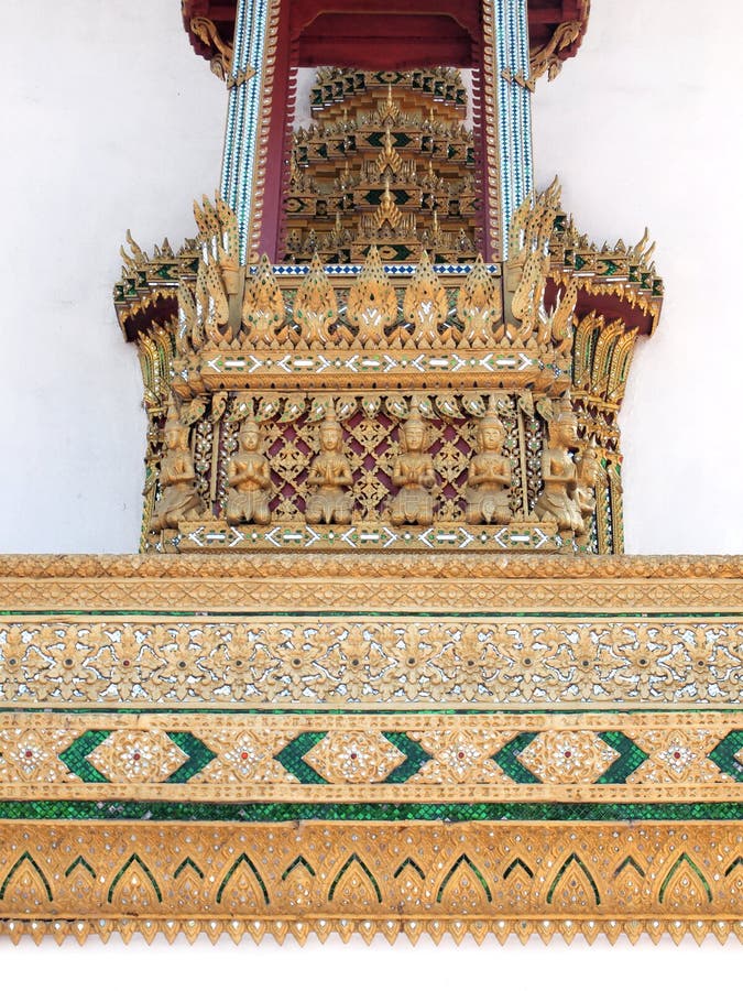 Thai Temple, Wall Thai and Thai Pattern Design on Wall Stock Image ...