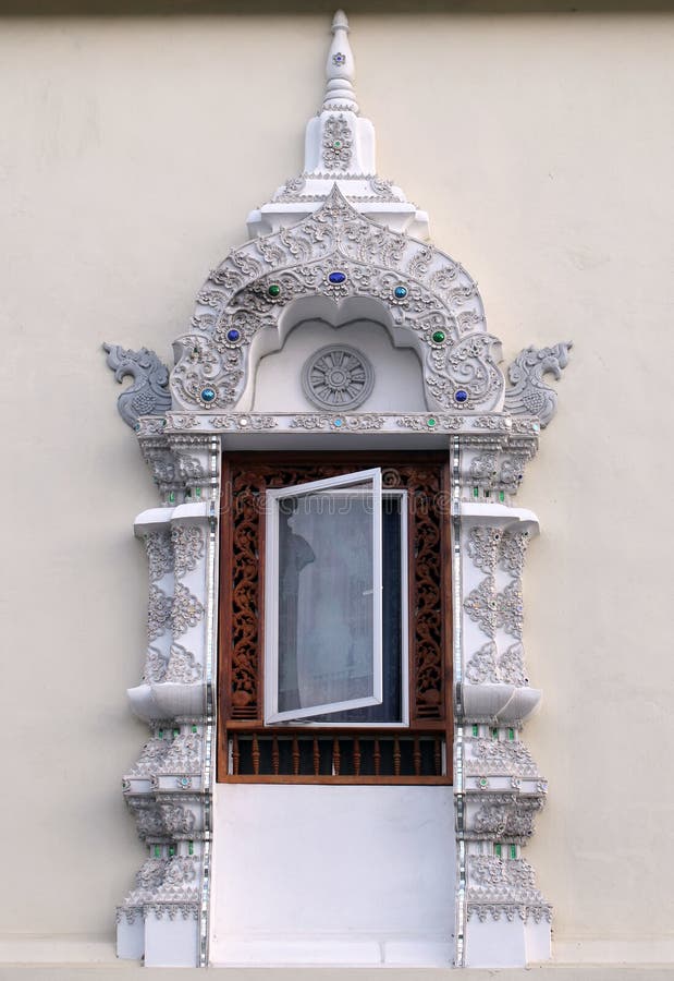Thai temple window stock photo. Image of ornamental, monastery - 44972726