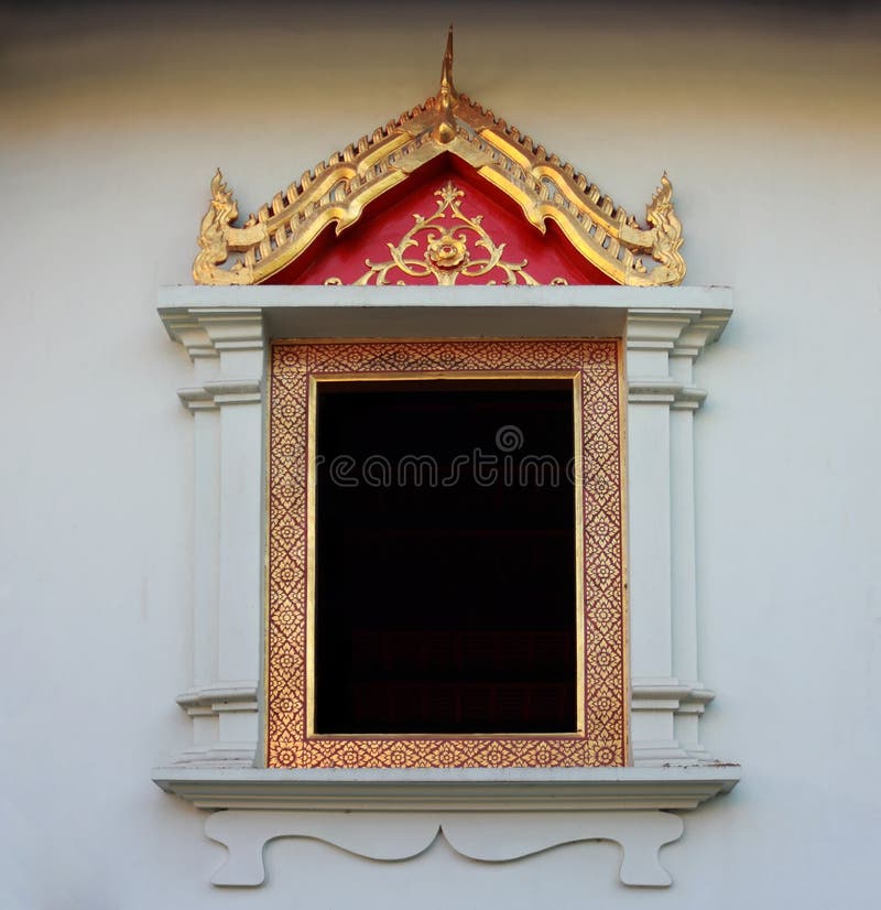 Thai Temple Window in Watprasing Temple Chiangmai Thailand Stock Photo ...
