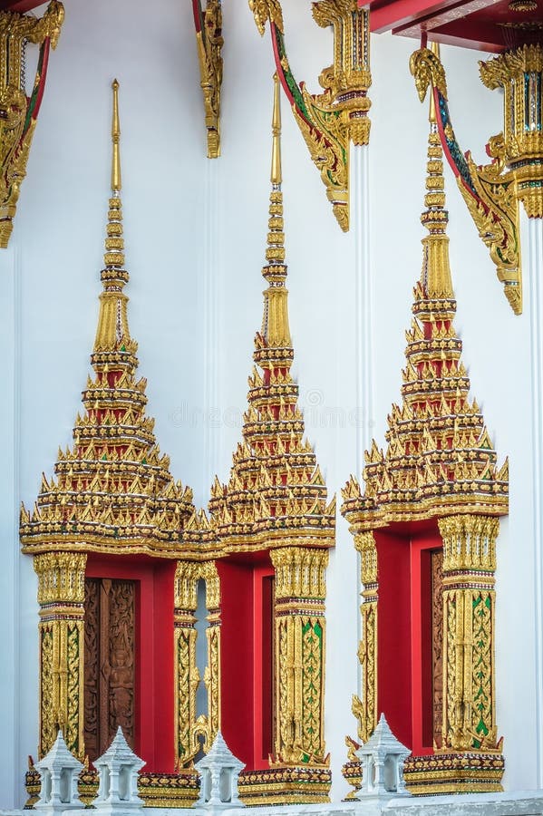 Thai Temple, Windows and Frames, Bangkok. Stock Photo - Image of ...