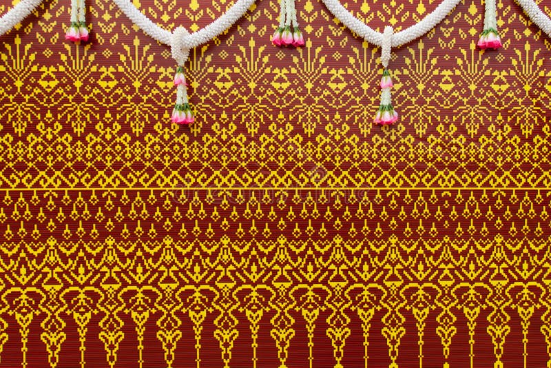 Thai texture on silk stock image. Image of bless, decoration - 31472695