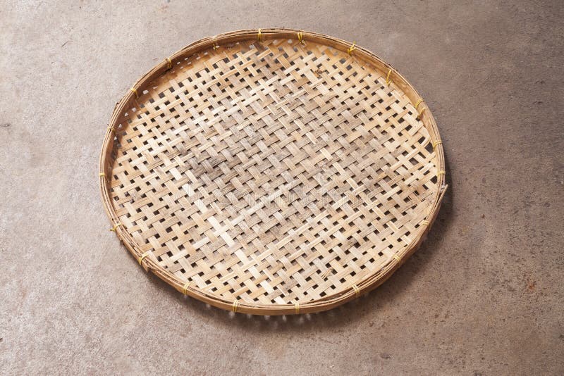 Thai Threshing Basket, Use in Thai Kitchen Isolated on White Stock ...