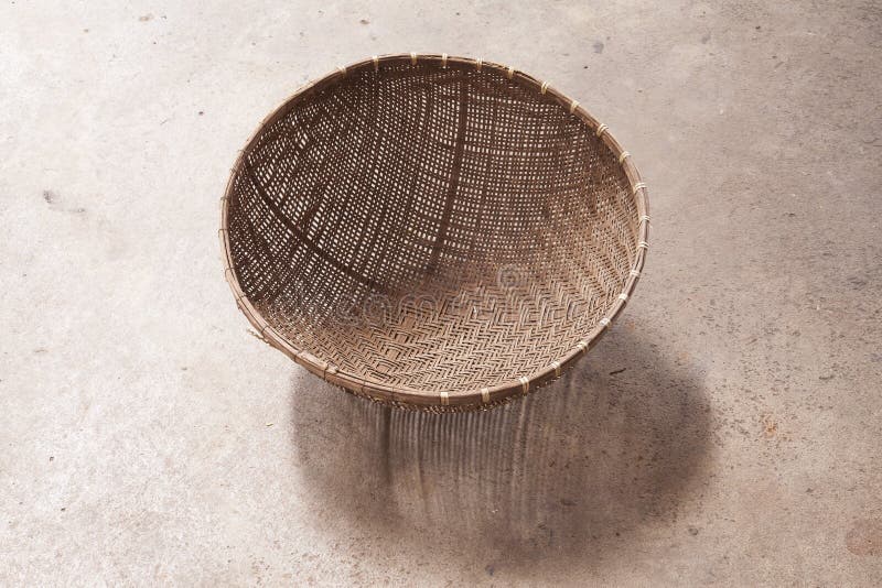 Thai Threshing Basket, Use in Thai Kitchen Isolated on White Stock ...
