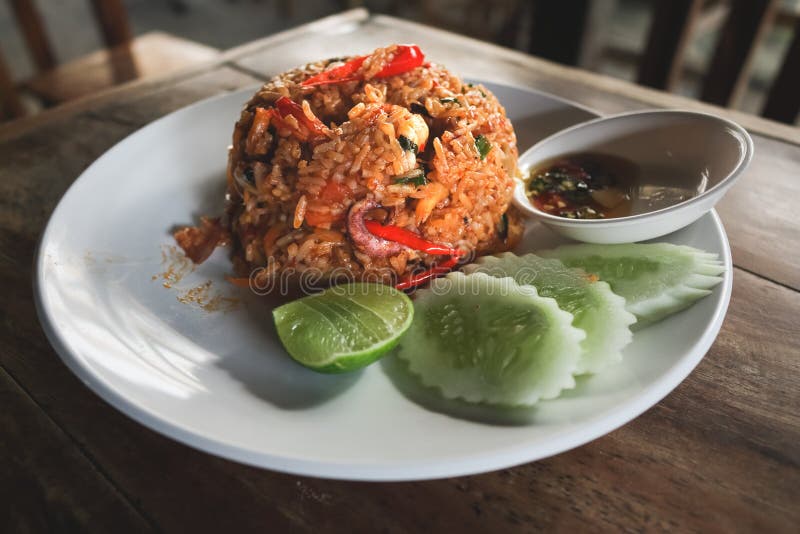 Thai Tom Yam Fired Rice. stock image. Image of lunch - 60992775