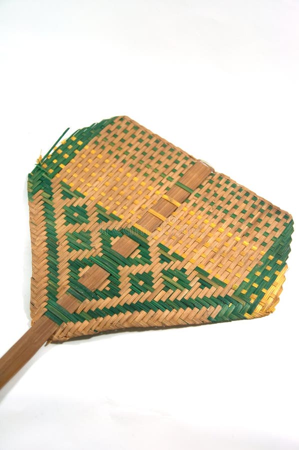 Thai Traditional Bamboo Fan Stock Photo - Image of pattern, object ...