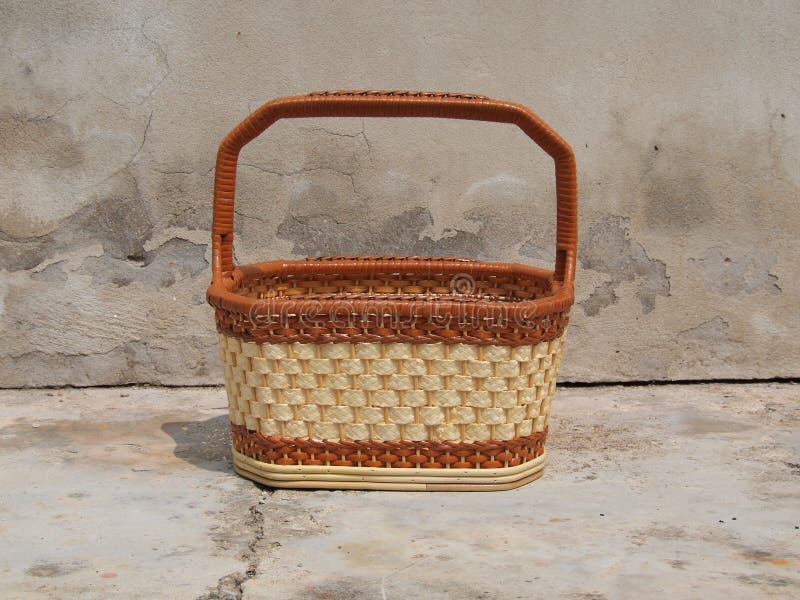Thai Basket on the floor stock photo. Image of gift, natural - 44170520
