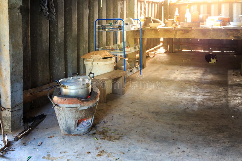 Thai Traditional Cooking in Thai Style Kitchen Stock Image - Image of ...