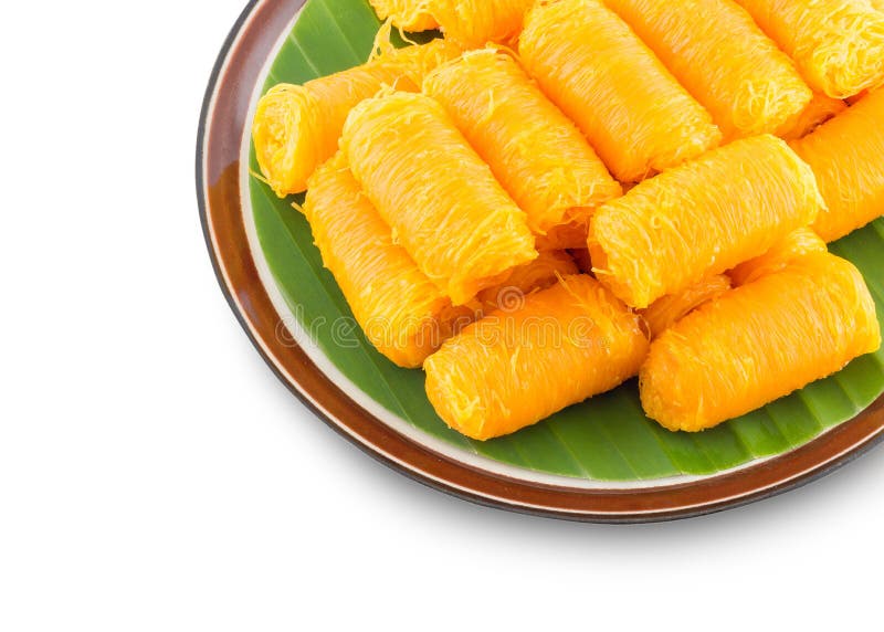 Thai Traditional Dessert, (Foi Thong) Stock Photo - Image of background ...