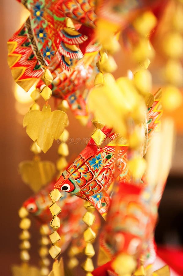 Thai Traditional Fish Hanging Mobile. Stock Image - Image of closeup ...