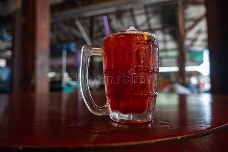 Thai Traditional Ice Tea in Old Market Stock Image - Image of isolated ...