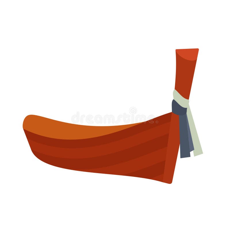 Thai Traditional Long Tail Boat. Flat Style Vector Illustration. Stock ...