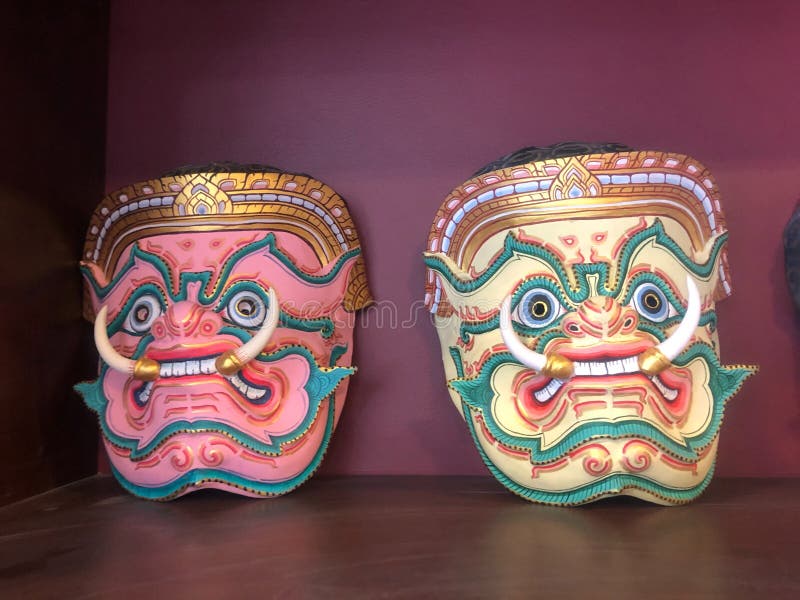 Thai Traditional Mask from Ramayana Stock Image - Image of thailand ...