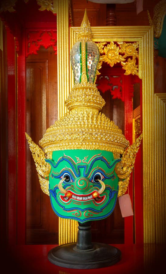 Thai traditional mask stock image. Image of carving, faith - 30704997