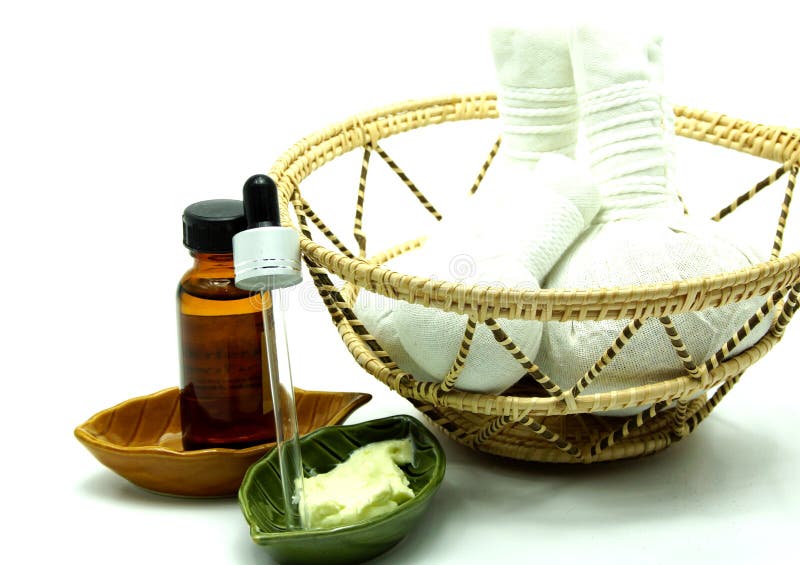Thai Traditional Spa Herbal Massage Set in Tray Stock Photo - Image of ...