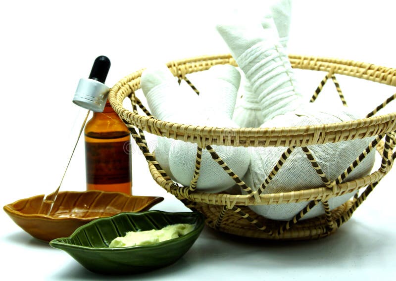 Thai Traditional Spa Herbal Massage Set in Tray Stock Photo - Image of ...