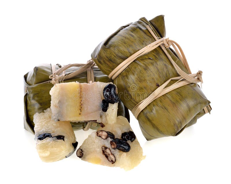 Thai Traditional Sticky Rice Dessert Stock Photo - Image of bananas ...