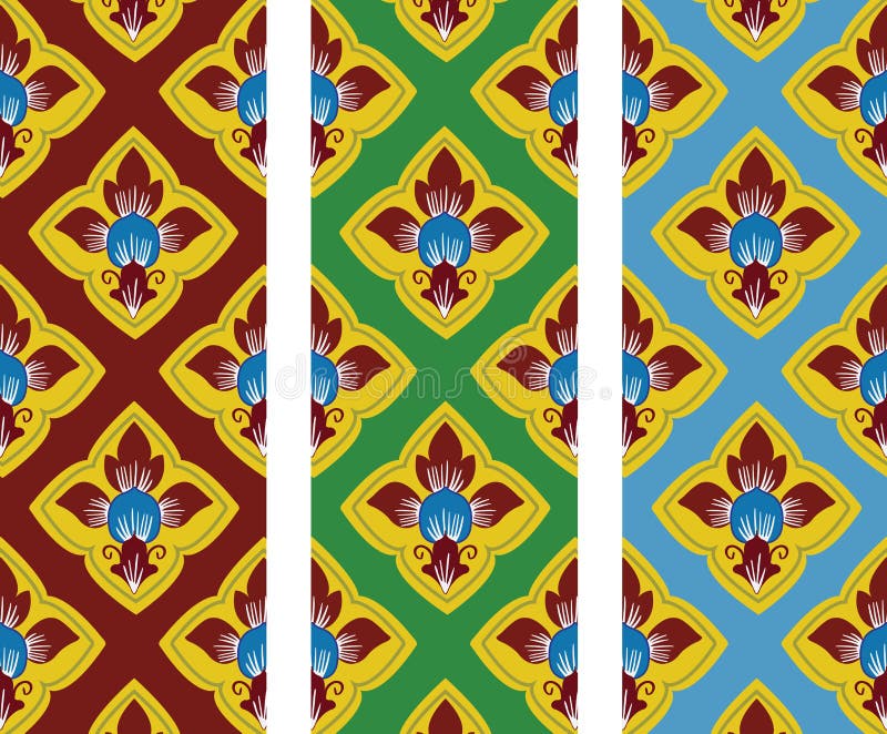 Floral and Leaves of Thai Pattern Stock Vector - Illustration of design ...