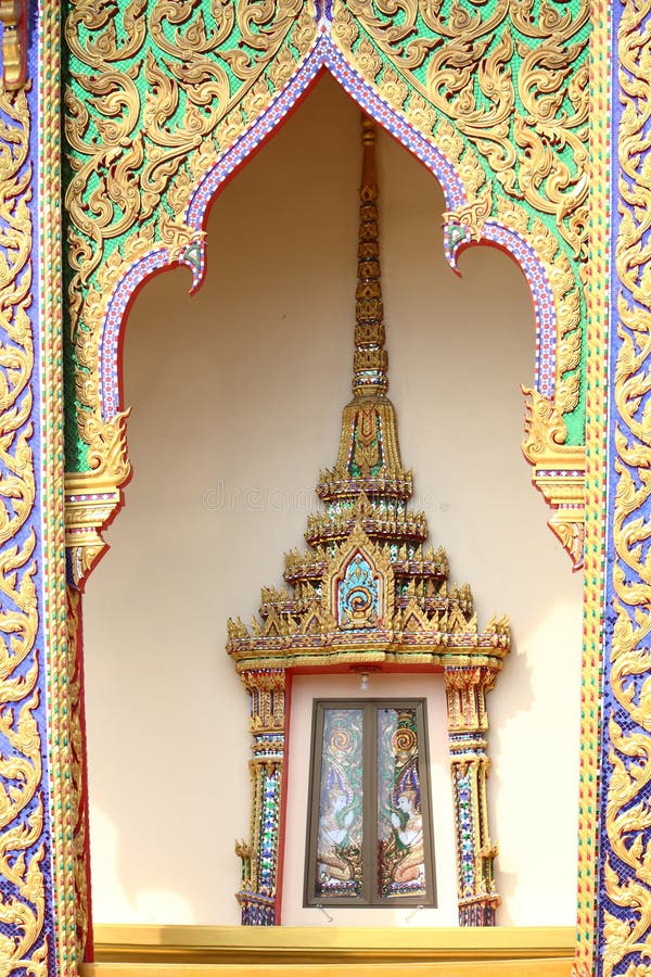 Thai Traditional Style Window Stock Image - Image of golden, ancient ...