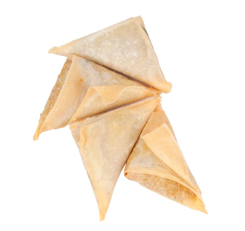 Thai Triangles Snack Fried Isolated on the White Stock Image - Image of ...