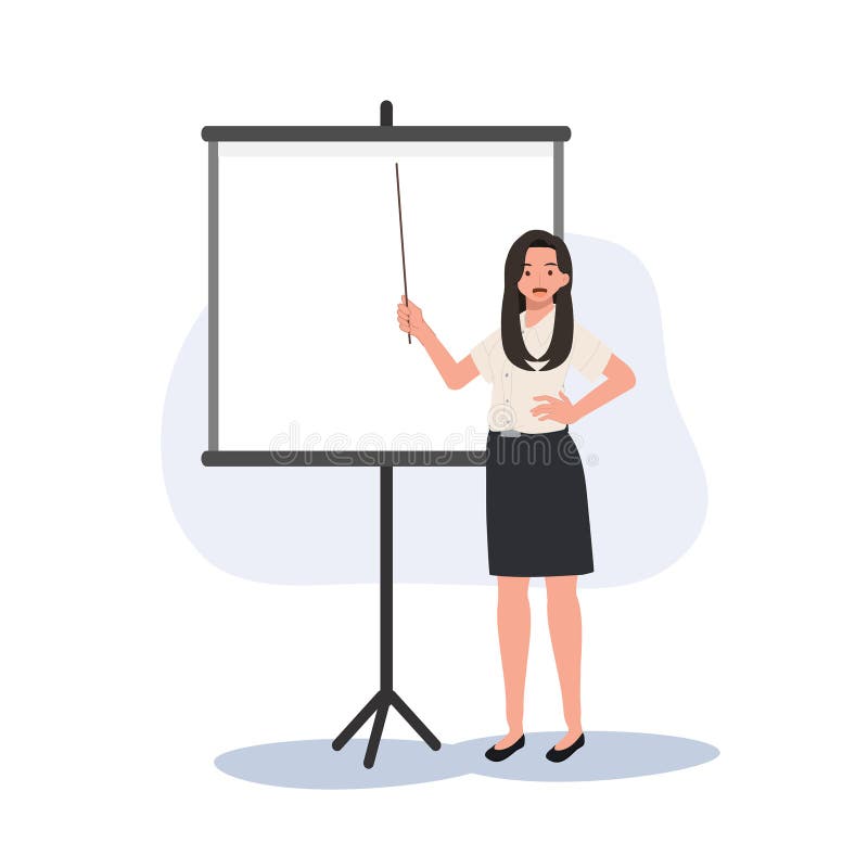 Thai University Student in Uniform Giving Presentation with Pointer and ...