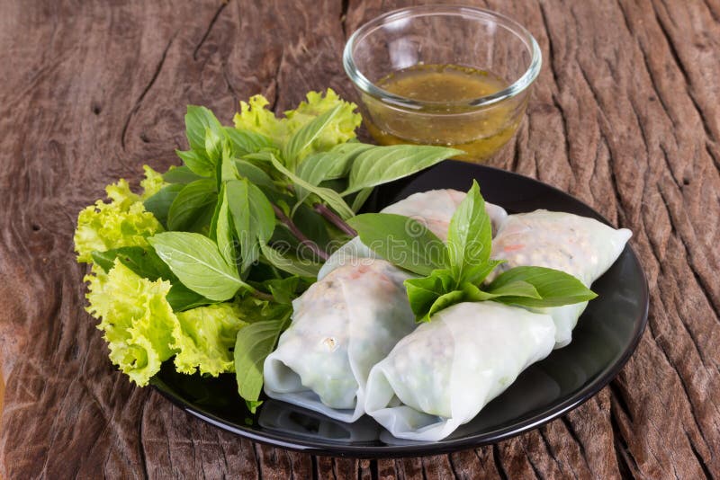 Thai Vegetarian Spring Roll Stock Photo - Image of vegetable, asian ...