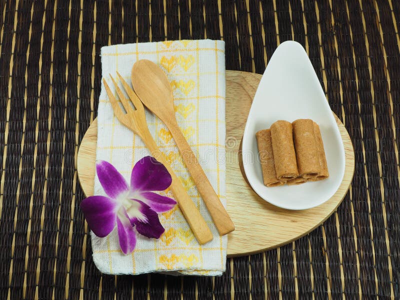 Thai wafer stock image. Image of coconut, dessert, sweet - 63438515