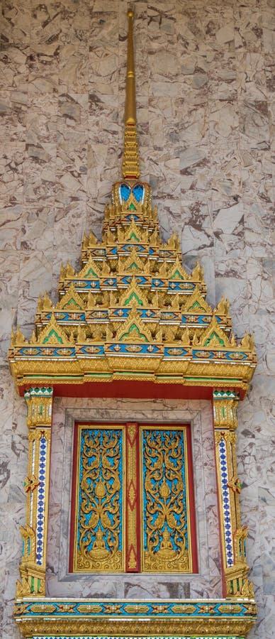 Thai art windows in temple stock image. Image of lamp - 48244343