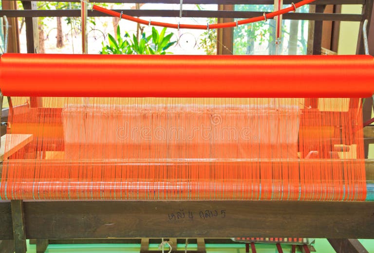 Thai woven silk machine stock photo. Image of original - 35435394