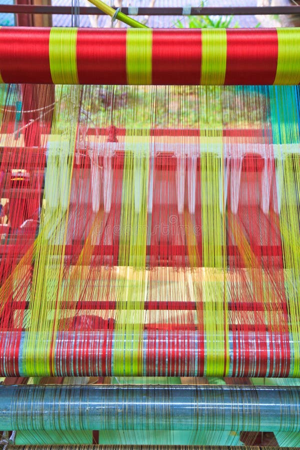 Thai woven silk machine stock image. Image of east, asian - 35435847