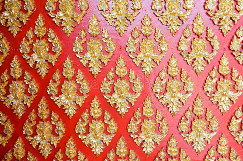 Thailand Art Pattern of Temple Wall Stock Photo - Image of decor ...