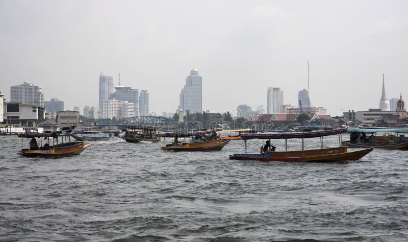 Thailand, Bangkok, Chao Praya River Stock Image - Image of architecture ...