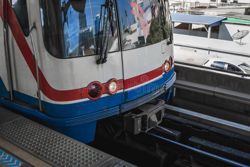 THAILAND, BANGKOK - January 20, 2019: BTS Skytrain in Bangkok on a ...