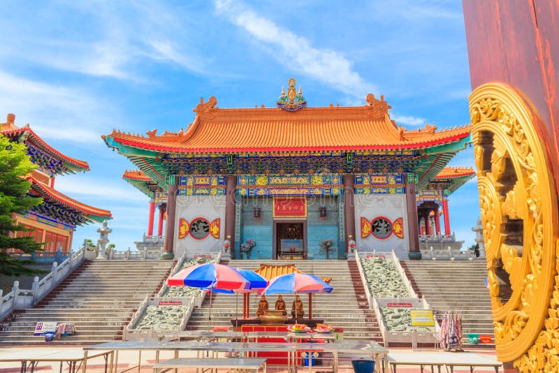 Entrance To Traditional Chinese Style Temple at Wa Stock Photo - Image ...