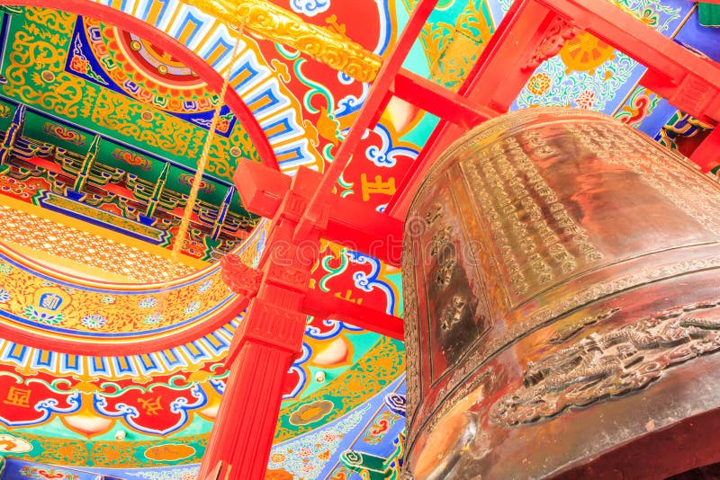 Big Bell and Ring Ceiling Painting Traditional Chi Stock Image - Image ...