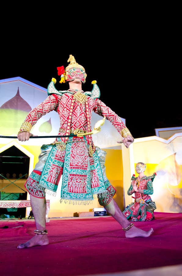 Thailand Dancing Art Called “Khon” Editorial Stock Photo - Image of ...