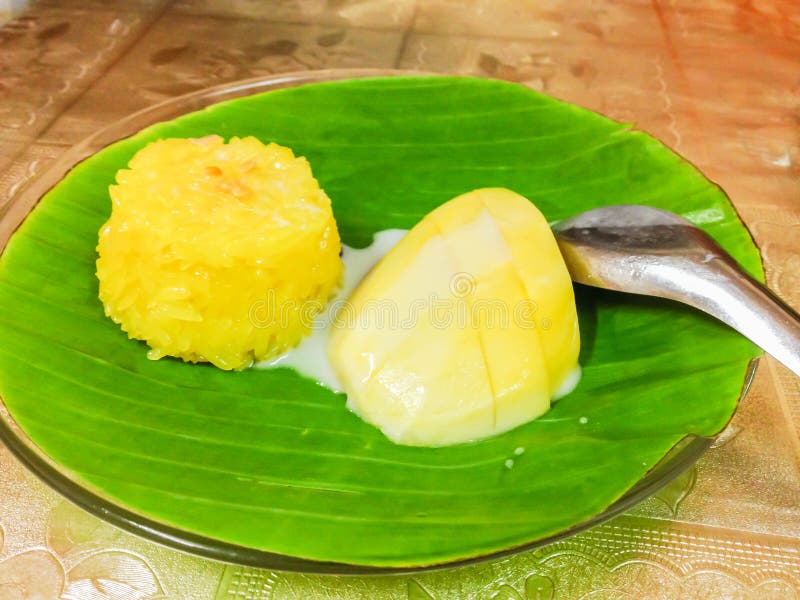 Thailand Dessert by Sweet Mango and Sticky Rice Stock Image - Image of ...