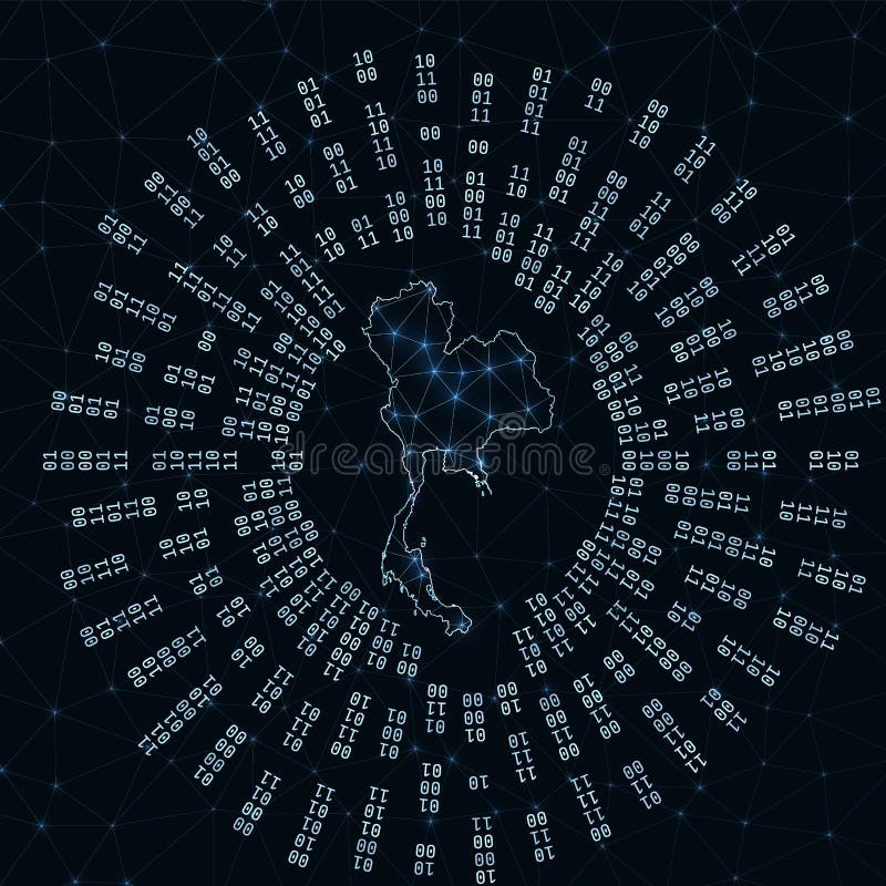 Thailand digital map. stock vector. Illustration of computing - 186657809