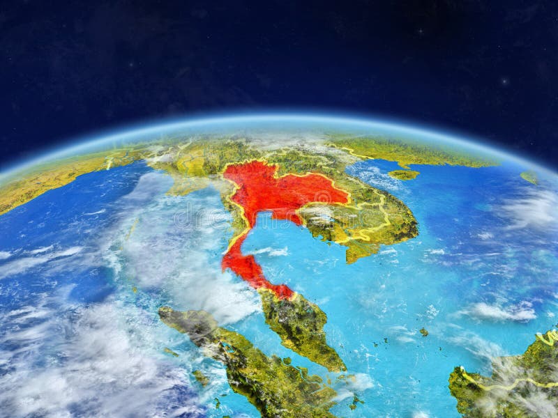 Thailand on Earth from Space Stock Photo - Image of thai, thailand ...