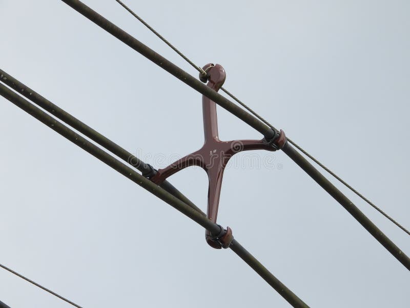 Cable Spacer for Distribution System Stock Photo - Image of electrical ...