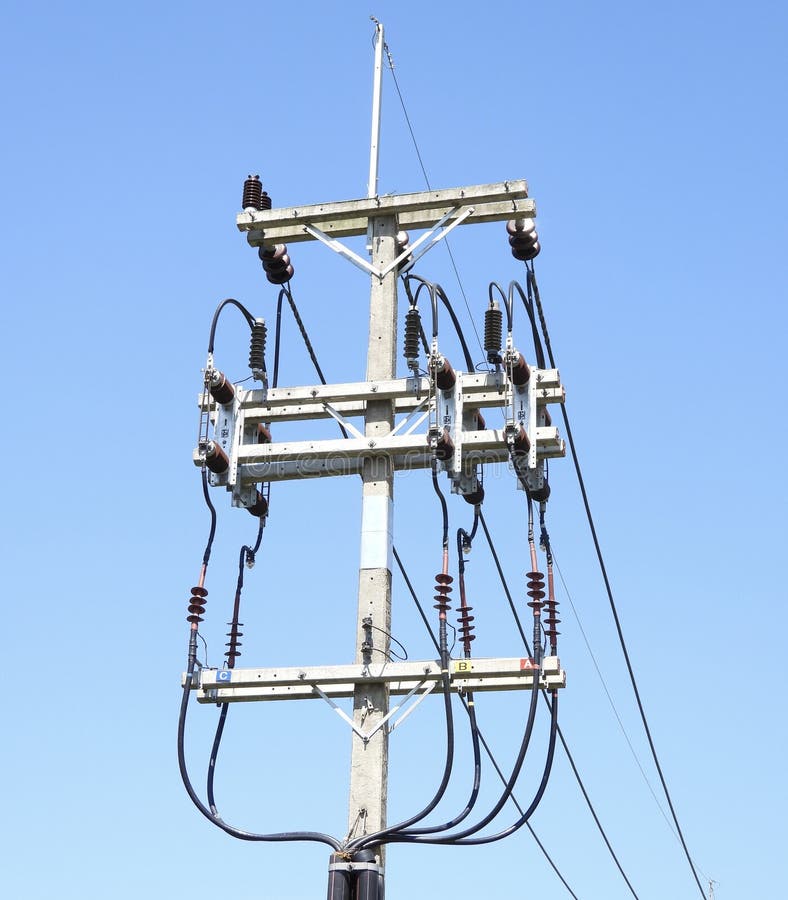 Underground Cable Riser Pole for Distribution System Stock Photo ...